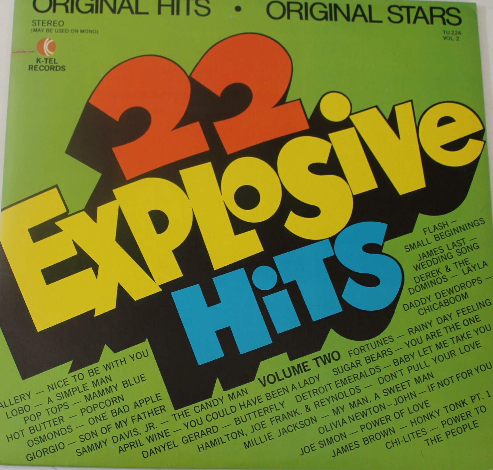 K-Tel 22 Explosive Hits Volume Two Vinyl LP - 1972 K-Tel | eBay