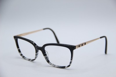 BEBE BB5197 001 JET ANIMAL BLACK WHITE GOLD AUTHENTIC EYEGLASSES 52-16 ...