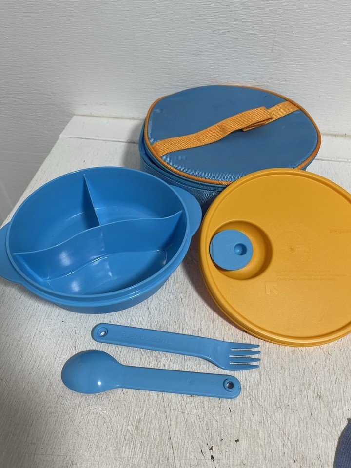 Tupperware: Crystalwave Lunch Set (Blue) Cutlet Divided Bowl With Lid ...