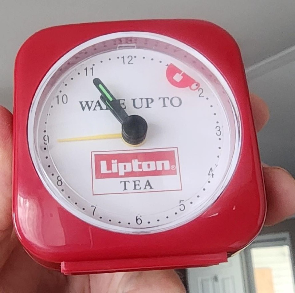 RARE VINTAGE WAKE UP TO LIPTON TEA PROMOTIONAL MINI ALARM CLOCK FROM ...