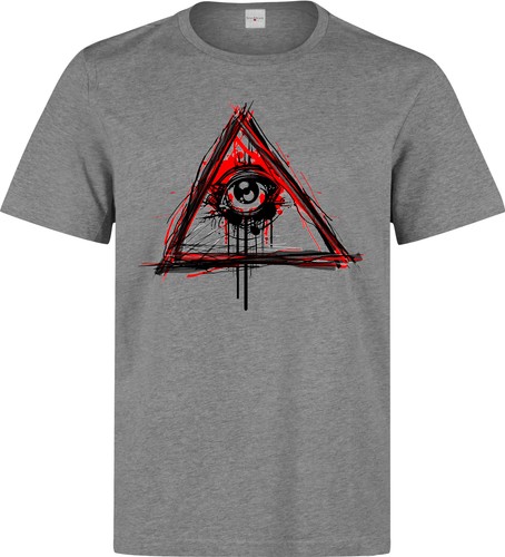 Illuminati Blood Eye Anonymous Art Grey White Printed Cotton Men's T ...