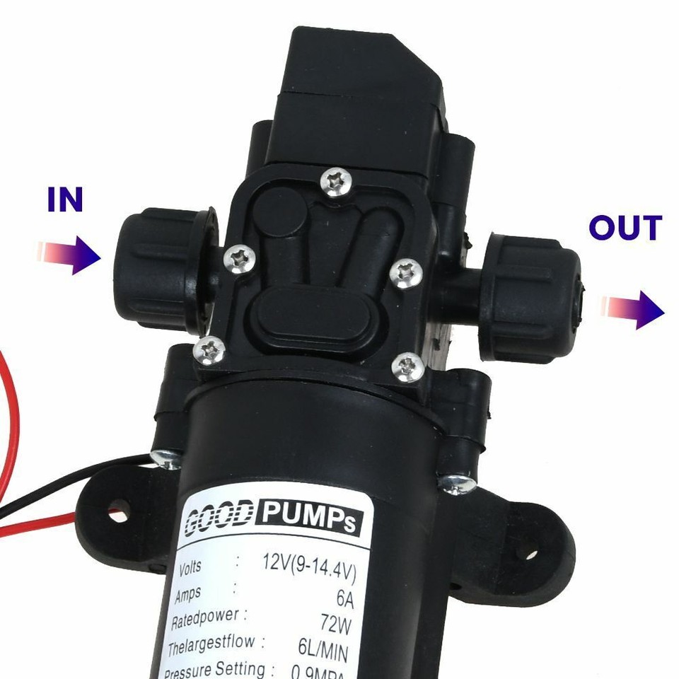 12Volt DC Water Pump Diaphragm Self Priming Sprayer RV Camper Marine ...