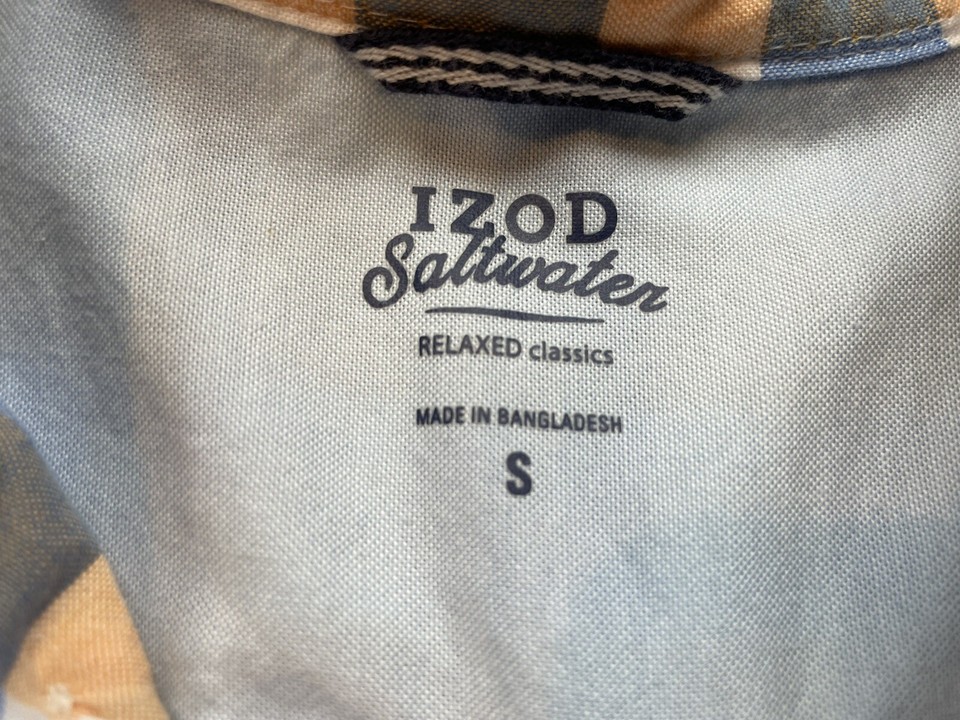 IZOD Saltwater Relaxed Classics Newport Oxford Plaid Button Down Shirt ...