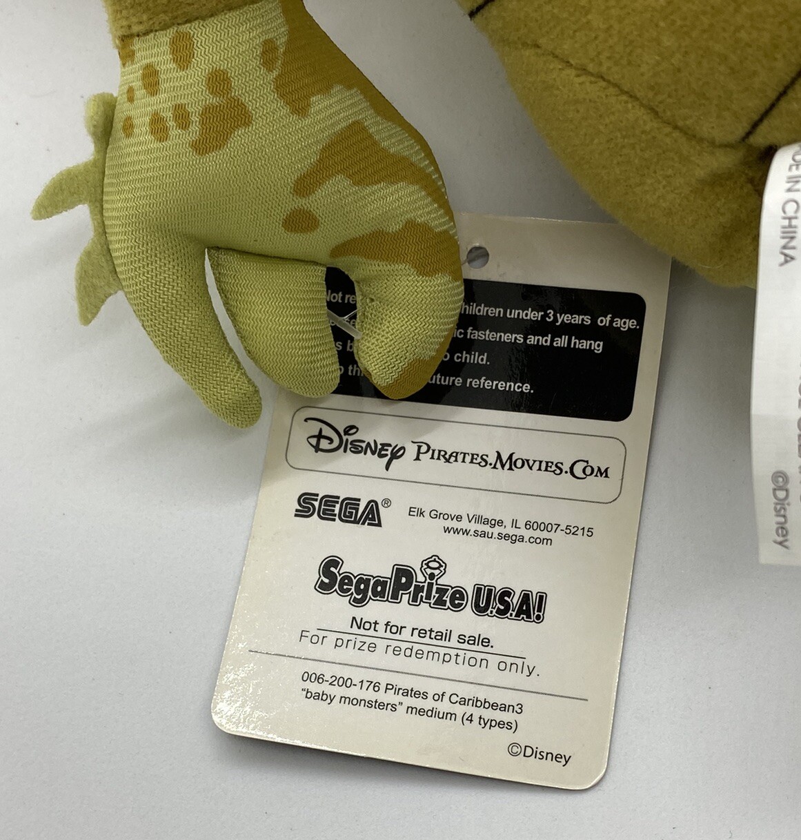 DISNEY SEGA PIRATES OF THE CARIBBEAN 8”STUFFED ANIMAL PLUSH TOY PENROD ...