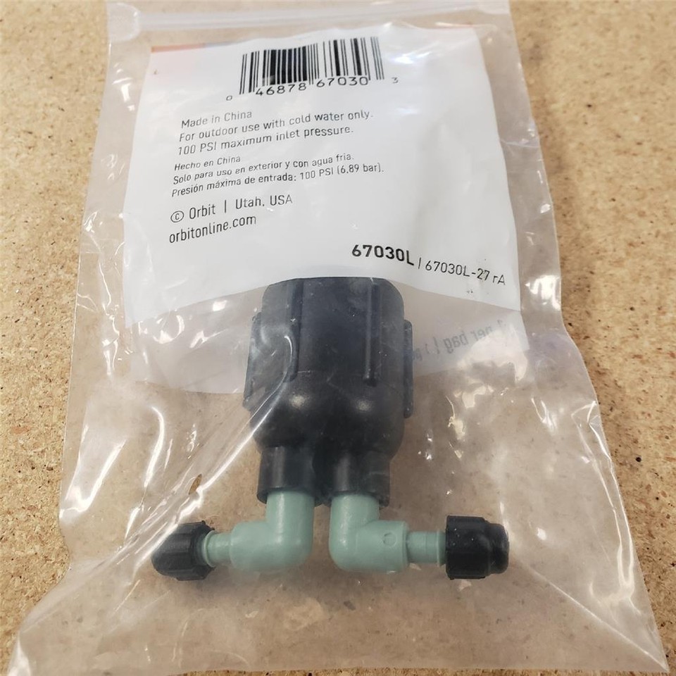 = Lot of 2 Orbit Full Flow 2-Port Manifold Conv Sprinkler Riser To Drip ...