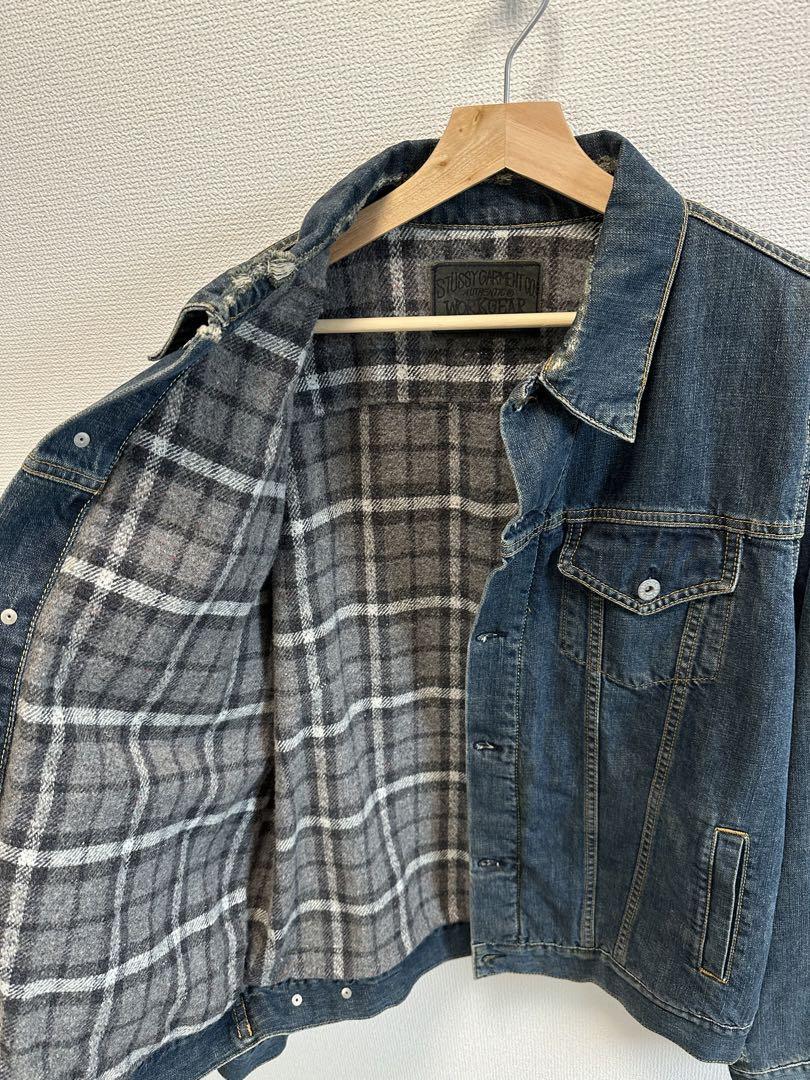 Vintage 2000s Stussy 00S Denim Jacket with Wool Liner… - Gem