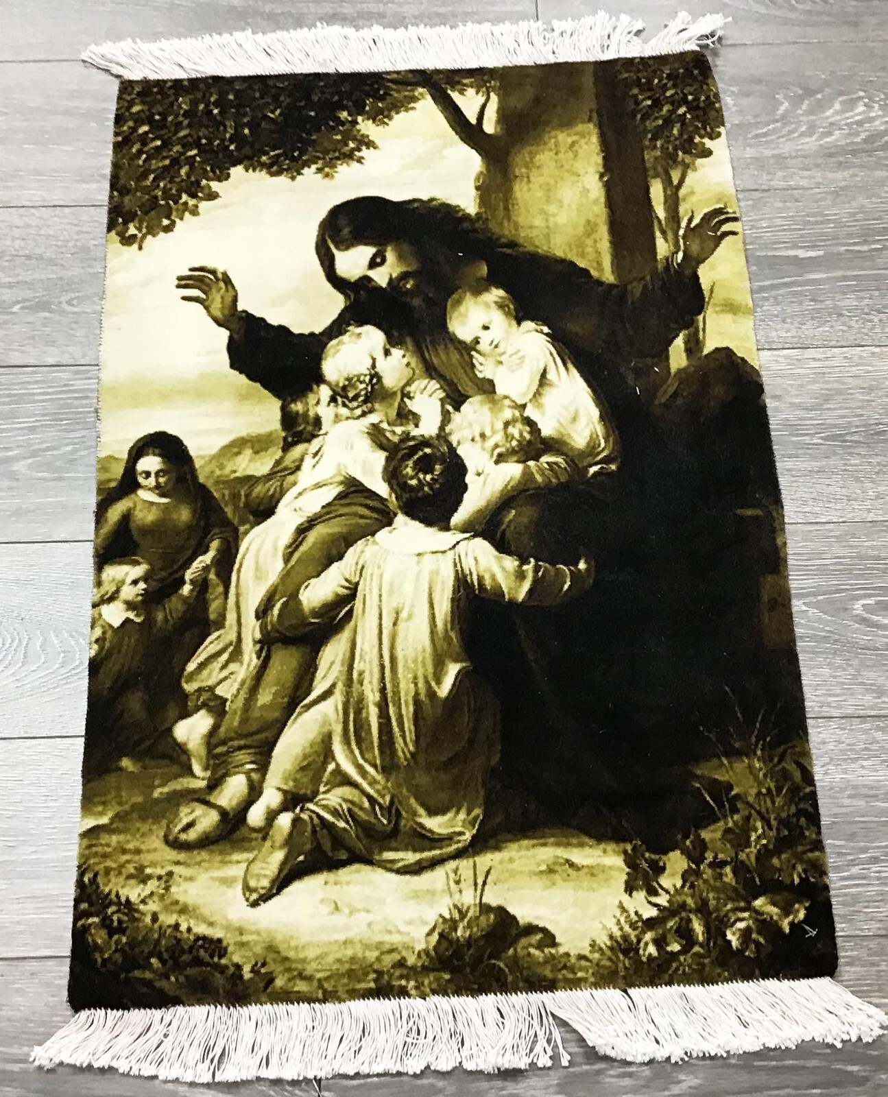 hand knotted Picture Rug Jesus 39" x 25" | eBay