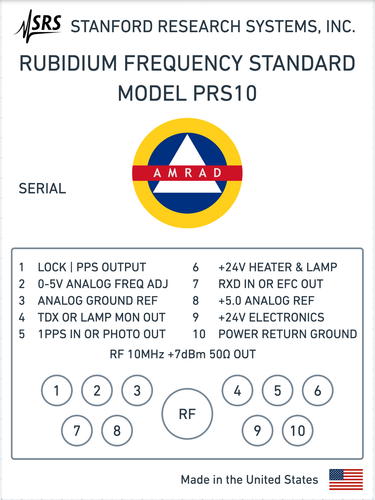 SRS PRS10 Rubidium Standard | Calibrated | ADEV 5.75E-12 | Δf/f -1.51E-10 | eBay