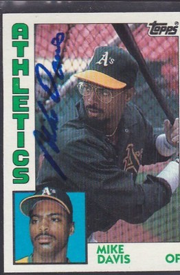 1984 TOPPS BASEBALL AUTOGRAPH MIKE DAVIS A'S *52712 | eBay