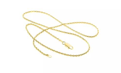 2MM Solid 925 Sterling Silver Gold Italian DIAMOND CUT ROPE CHAIN ...