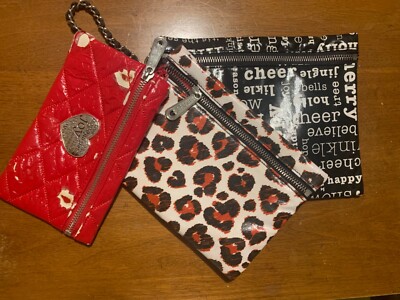 Brighton Jingle Triple Pouch Set Christmas Red Leopard Black White Bag ...