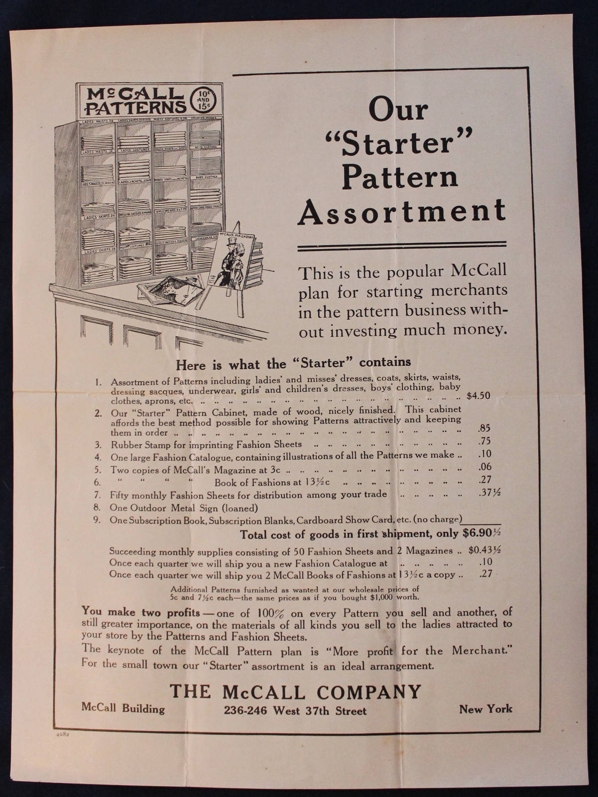 Original Early 1900s McCall Patterns Merchant Flyer/Leaflet/Advertising ...