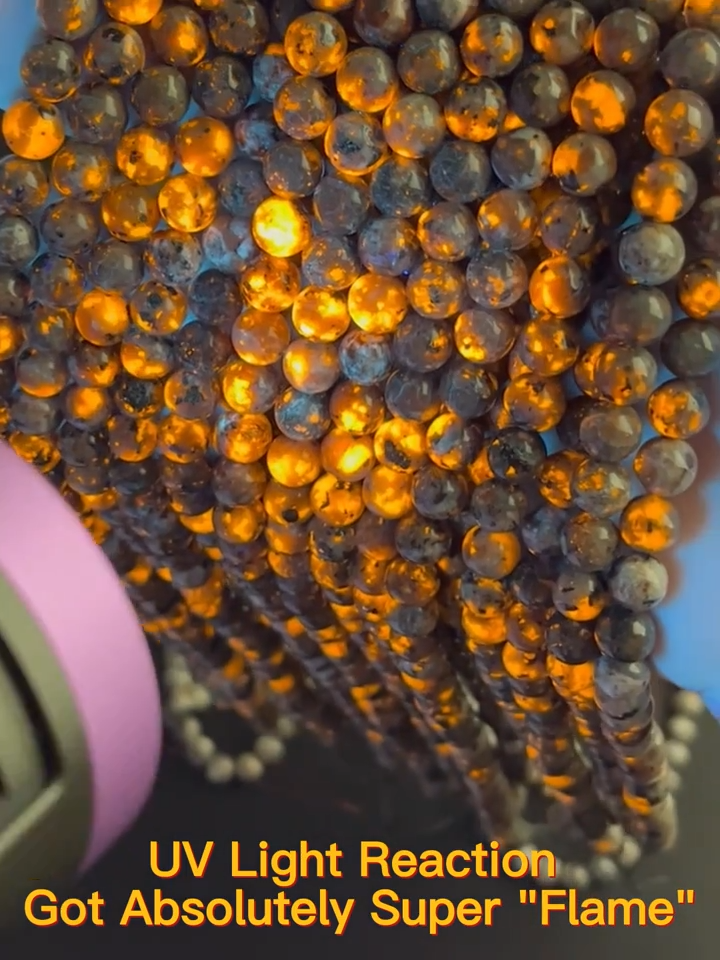 30" 4-10mm Natural Yooperlite Glow Energy Stone UV Light Reactive ...