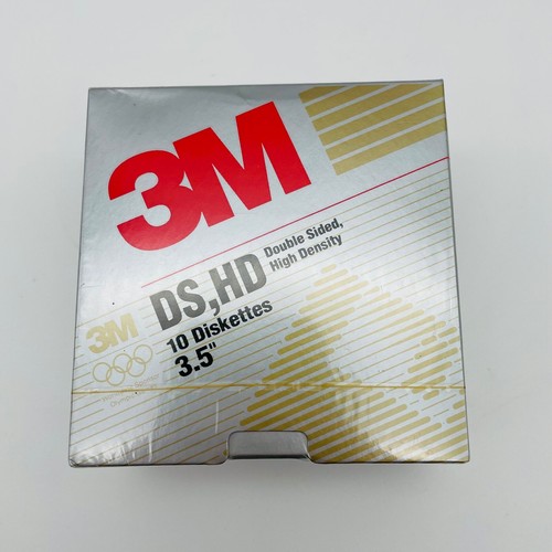 3M High Density DS HD 3 1/2" Diskettes New and Sealed Box of 10 Disks ...