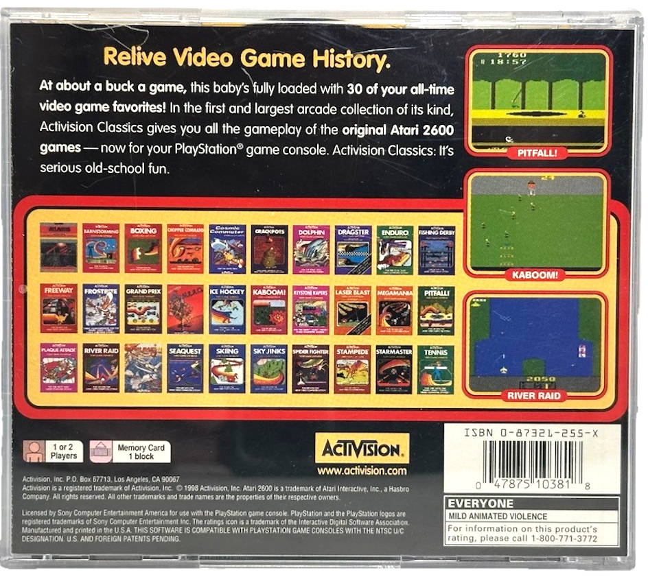 Activision Classics: Sony PlayStation 1, 1998 Black Label Complete VG ...