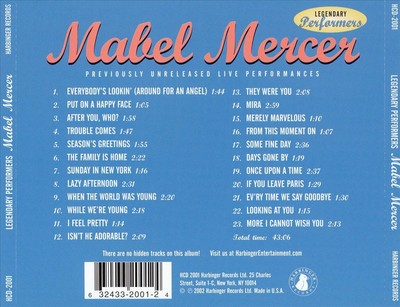MABEL MERCER MABEL MERCER [HARBINGER] NEW CD 632433200124| eBay