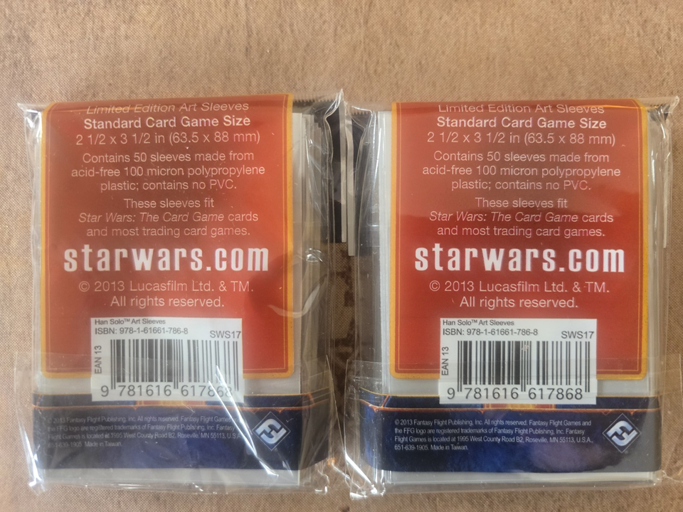 FFG Star Wars Limited Edition Art Card Sleeves Han Solo (50 sleeves x2 ...