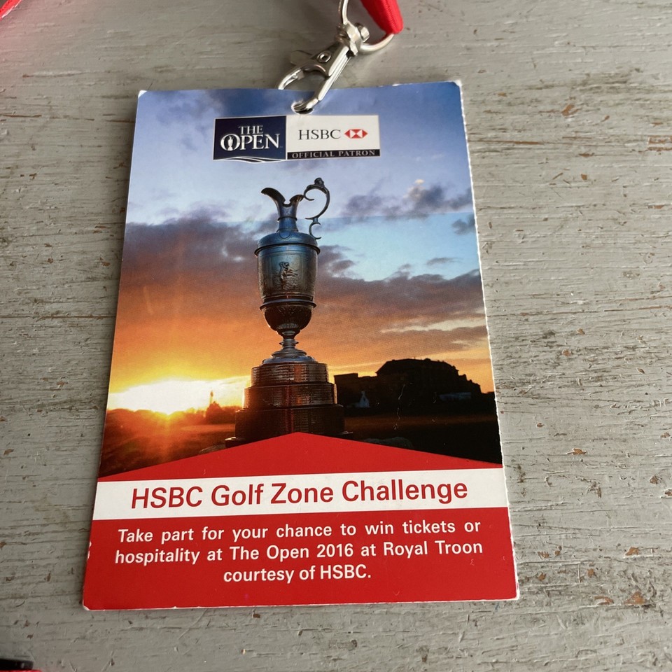 2016 OPEN GOLF CHAMPIONSHIP @ ROYAL TROON GOLF ZONE PASS & LANYARD ...