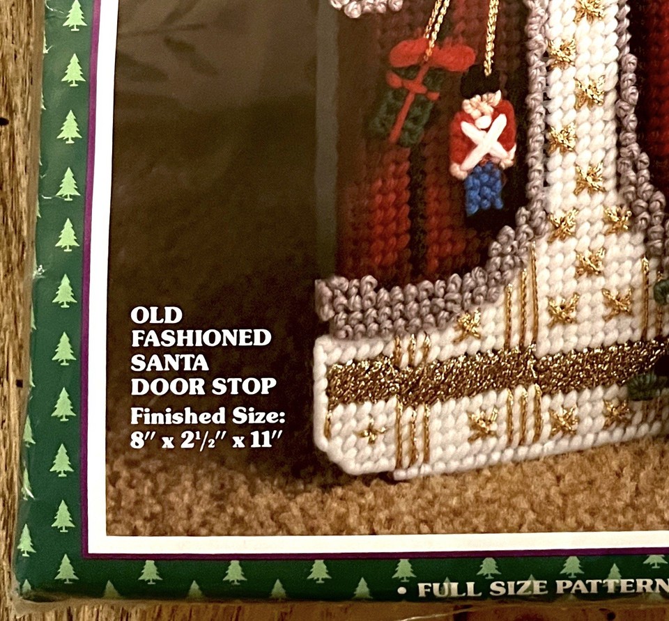 Vintage Distlefink Designs Plastic Canvas Kit Old Fashioned Santa Door ...