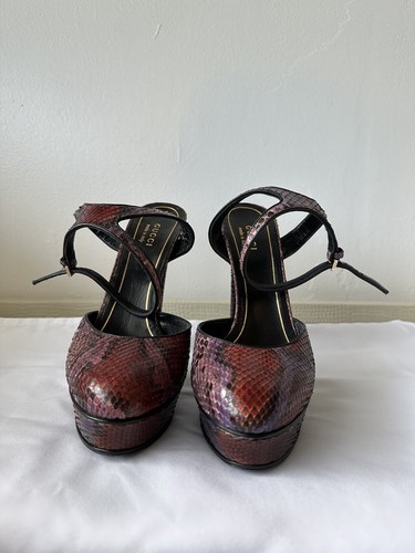 Gucci purple and orange python snakeskin charlotte pumps size 38 | eBay