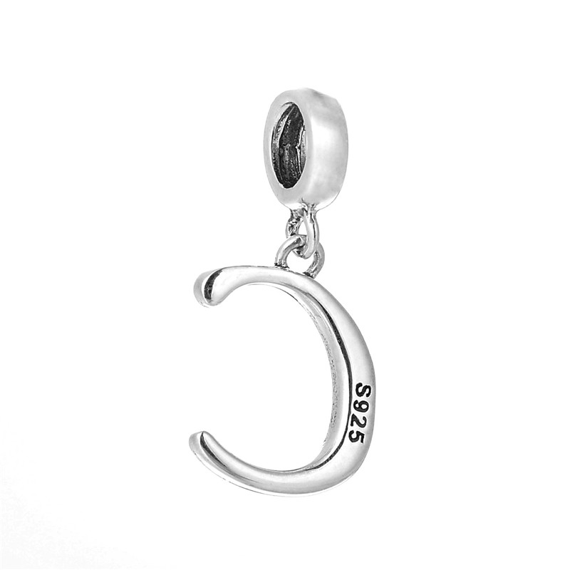 Letter 'C' Initial Pendant Charm, SILVER Jewellery, Alphabet Charms for ...
