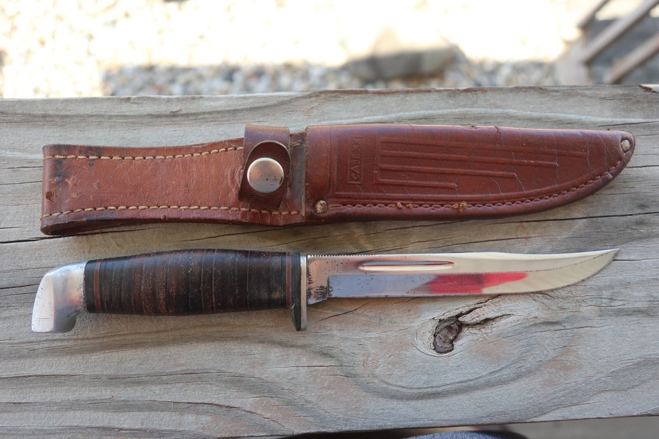 Vintage Case Fixed Blade 516-5 Knife w/Leather Handle & XX Sheath 1940 ...