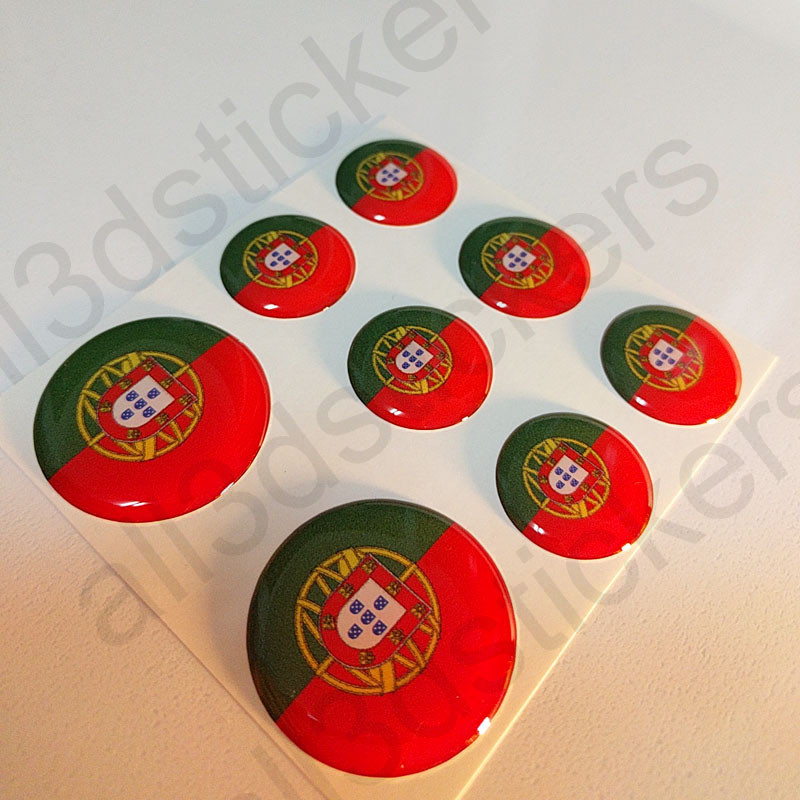Stickers Portugal Gel Domed Resin 3D Flags Portugal Vinyl Sticker ...
