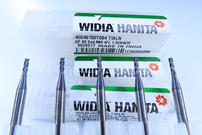 LOT ( 5 PCS ) NEW 1.5MM WIDIA HANITA SOLID CARBIDE END MILLS MILLING ...
