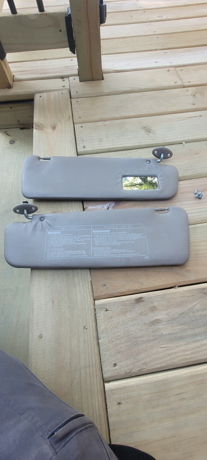 93 - 98 TOYOTA T100 T-100 Pickup Sun Visor Set Tan LH RH Sunvisors Pair ...