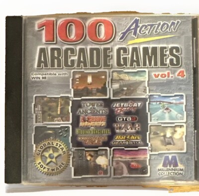 Vintage 100 Action Arcade Games Windows 95/98 Computer PC Volume 4 CD ...