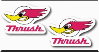 2 - PACK THRUSH RAT ROD HOT ROD MOTORCYCLE RAT FINK STICKER VINTAGE ...