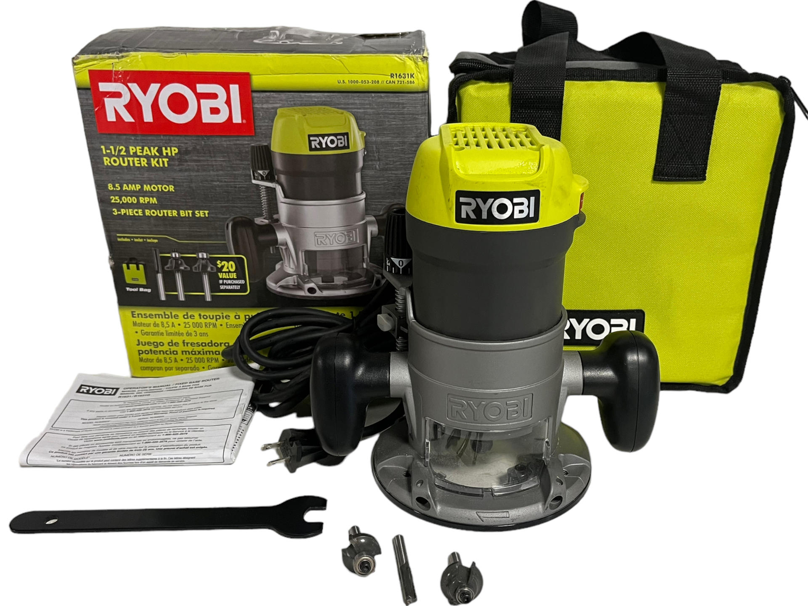Ryobi 1-1/2 Peak HP Corded Router (TOOL ONLY) R1631K 33287171187 | eBay