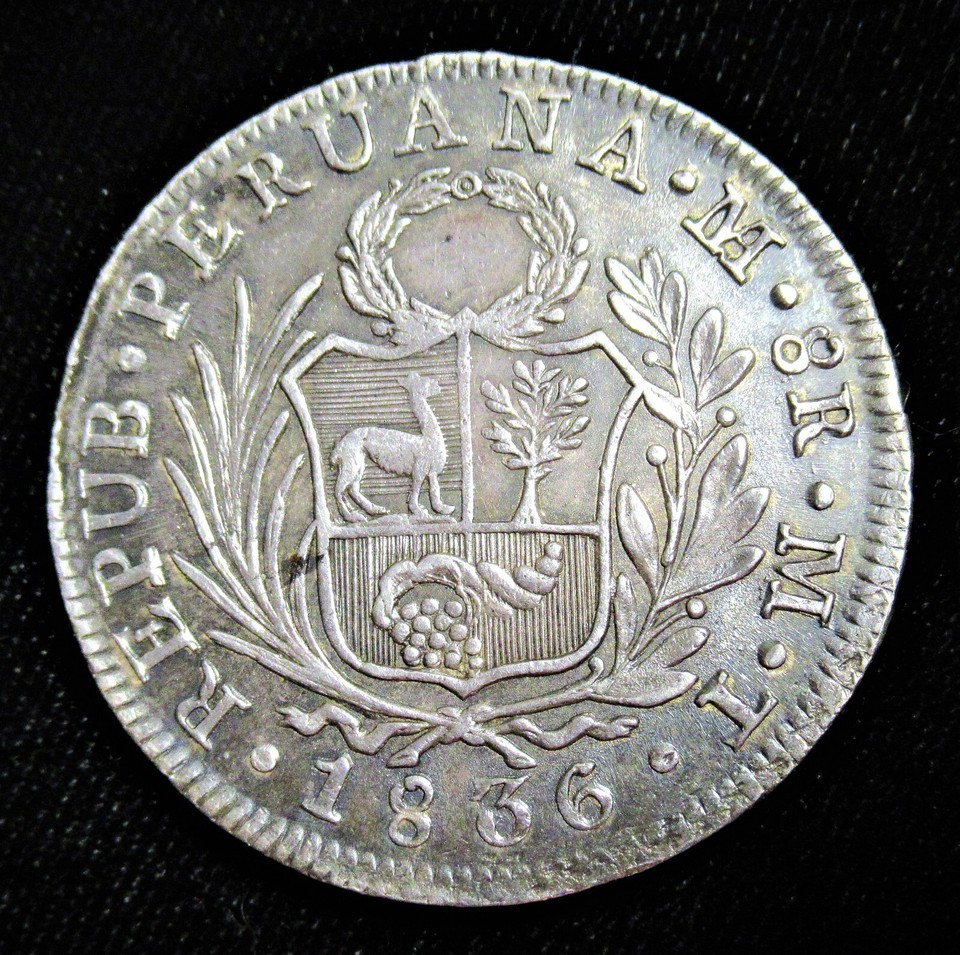 Perù: Repubblica 8 Reales 1836-TM Lima. Alta Qualità! | eBay
