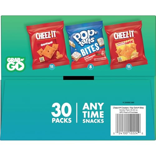 Kellogg's Variety Pack Cheez It and Pop Tarts 30 Snacks 1.11 Ounce Each ...
