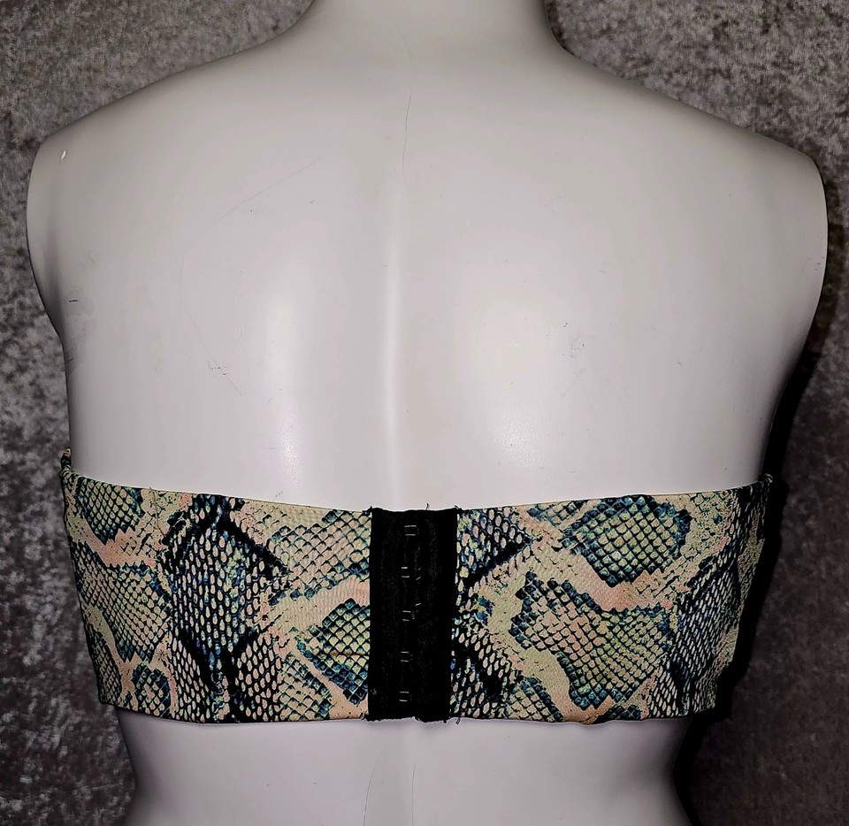 Savage X Fenty Underwire Lined Strapless Bra Size 44D Pink & Teal Snake ...