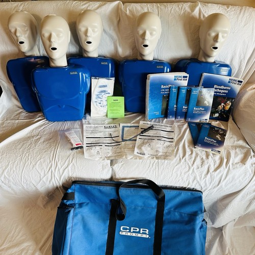 PROMPT CPR Training Manikins Lot Of 5 Blue Practice Dummy With Carry ...