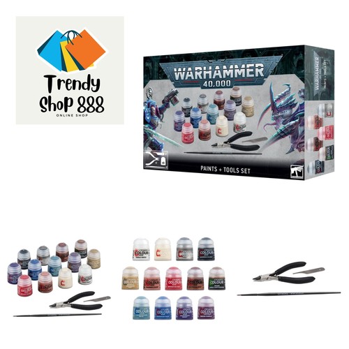 Warhammer 40,000 Paints & Tools Set - 13 Citadel Paints + Essential ...