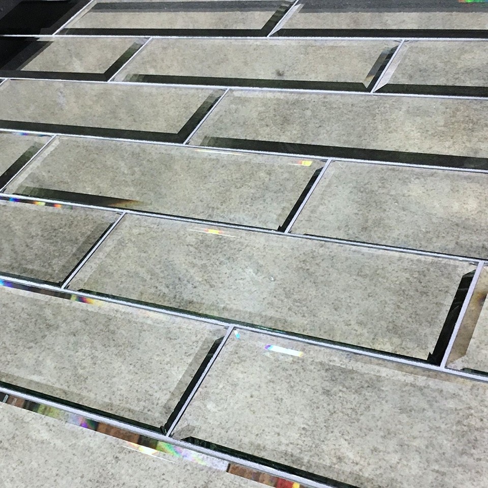 4x12 Wide Beveled Antique Subway Mirror Tile Backsplash Wall Decorative ...