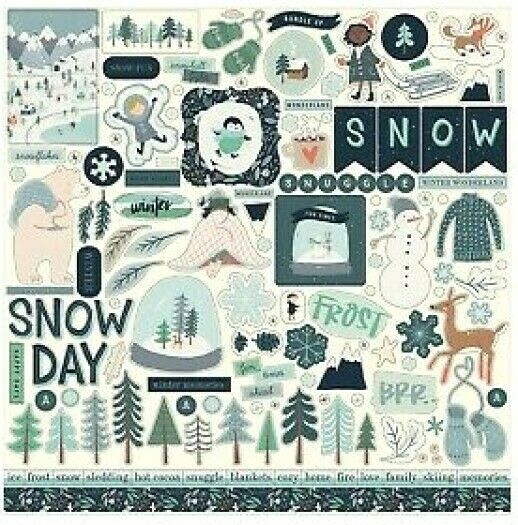 Winter Fun Snow Sledding Snowman Day Angel Cold Frost Element Sticker ...