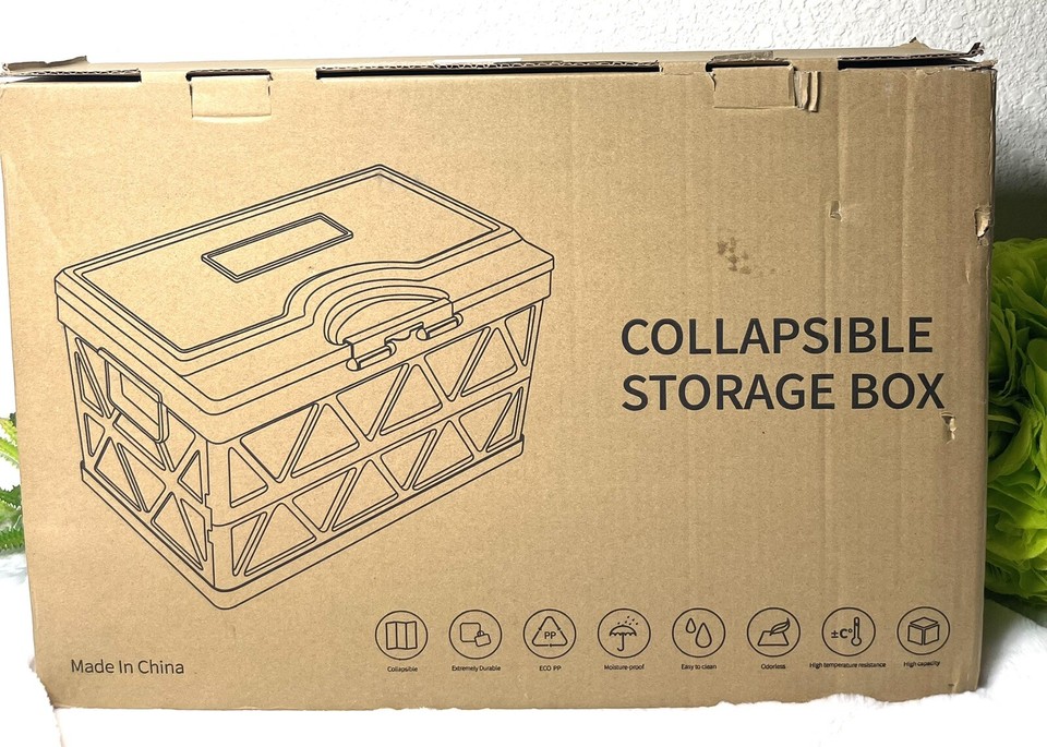Foldable Storage Containers with Lids Collapsible Organizer Bins | eBay