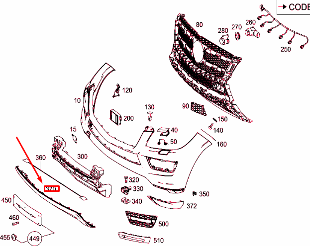 Mercedes-Benz GLS X166 Front Bumper Bottom Trim A1668852825 Genuine for ...