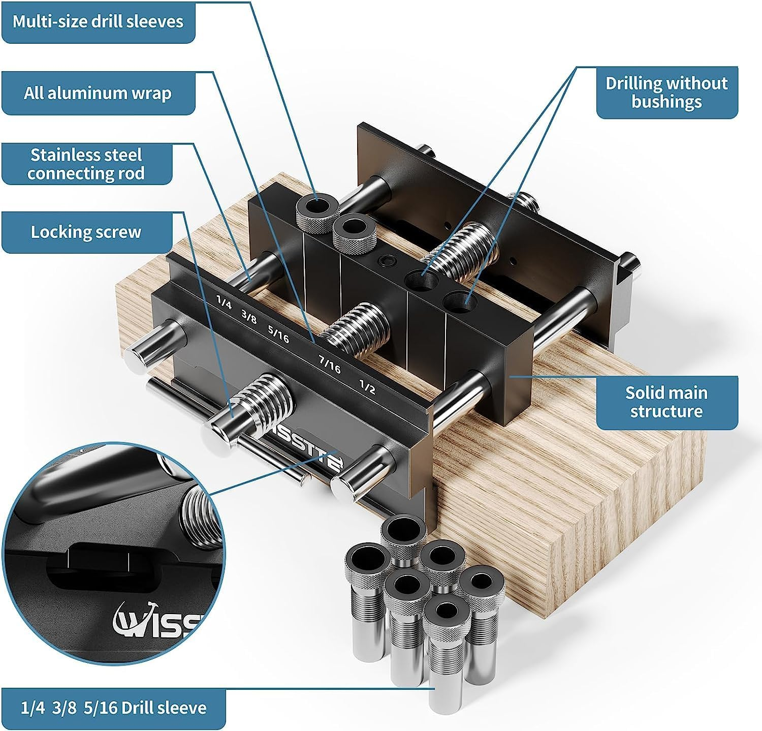 Self Centering Dowel Jig plus 6 Inch Widen Wood Dowel Jig,Doweling Jig ...