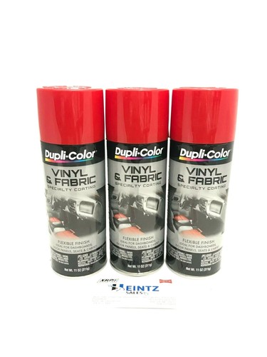 Duplicolor HVP100(3pack) Vinyl & Fabric Spray High Performance Red 11oz ...