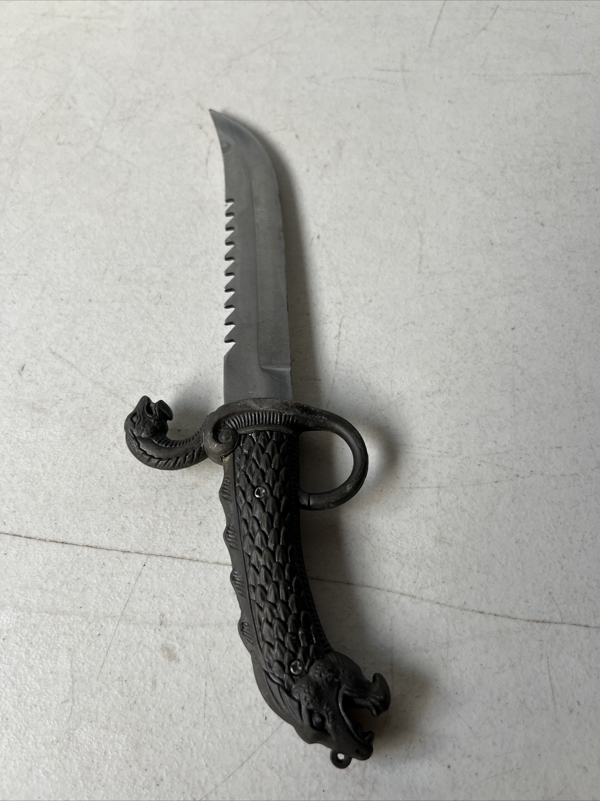 RARE CARVED HANDLE KNIFE (DRAGON) DAGGER - UNBRANDED - NO MARKS (t28 ...