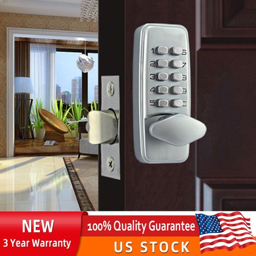 Mechanical Door Lock Keyless Knob Keypad Digital Code Password Entry ...