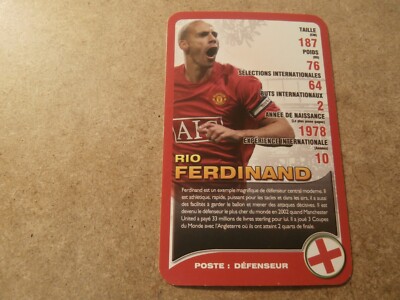 RIO FERDINAND, MANCHESTER, 2008 TRADING FOOTBALL ROOKIE CARD, COLLECTOR ...