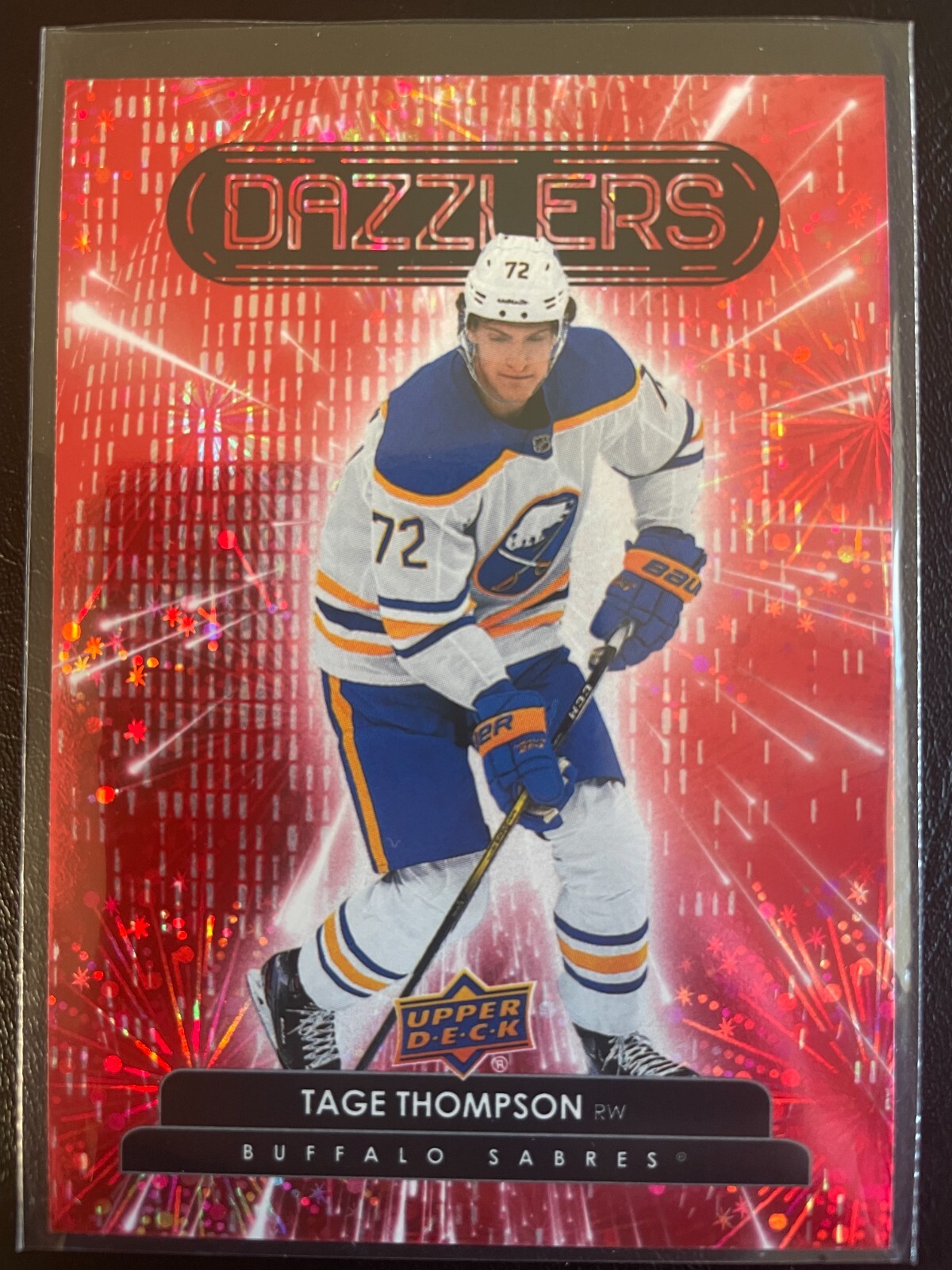 Tage Thompson 2022-23 Upper Deck Series One Dazzlers Red Parallel Card ...