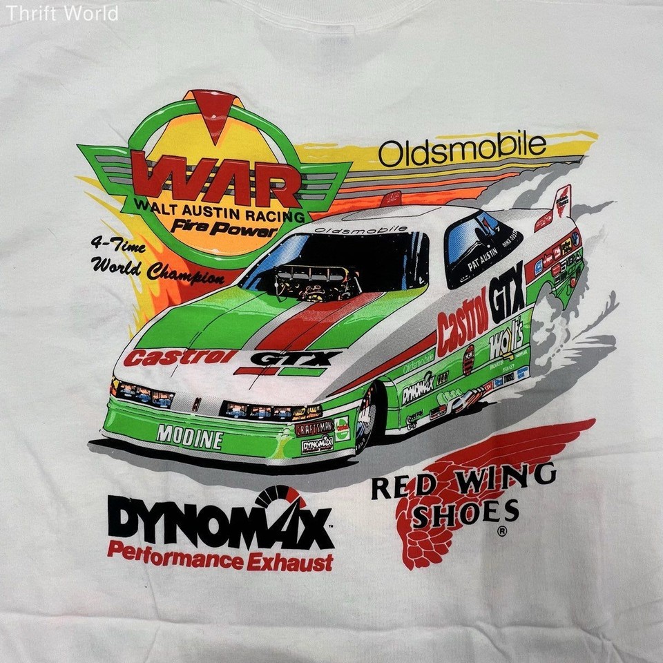 Vintage 90s Pat Austin NHRA Racing T-Shirt Single Stitch Made in USA Sz ...