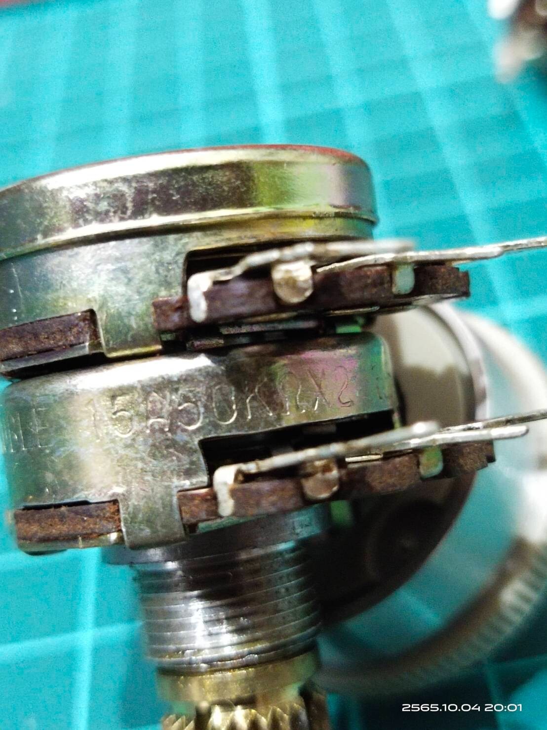 Noble Potentiometer Volumn 50KAx2 NOS Dual gang shaft with knob Diy for ...