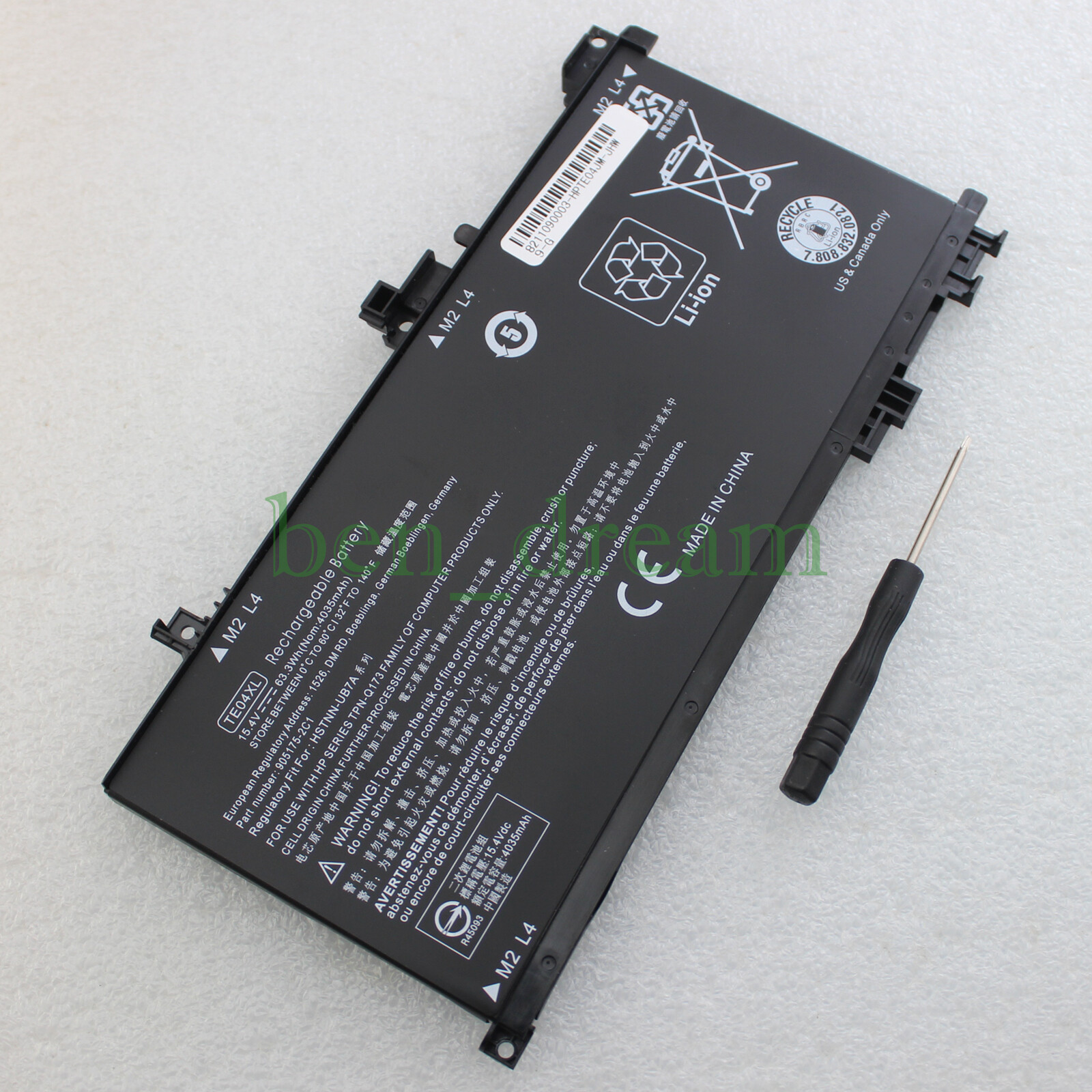 63.3Wh TE04XL Li-ion Battery Fit HP 905175-271 905175-2C1 905277-855 ...